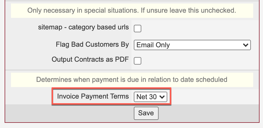 Invoice Payment Terms – Event Rental Systems